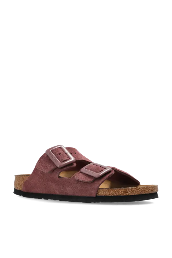 BIRKENSTOCK Arizona Suede Slides With Buckles - Pink