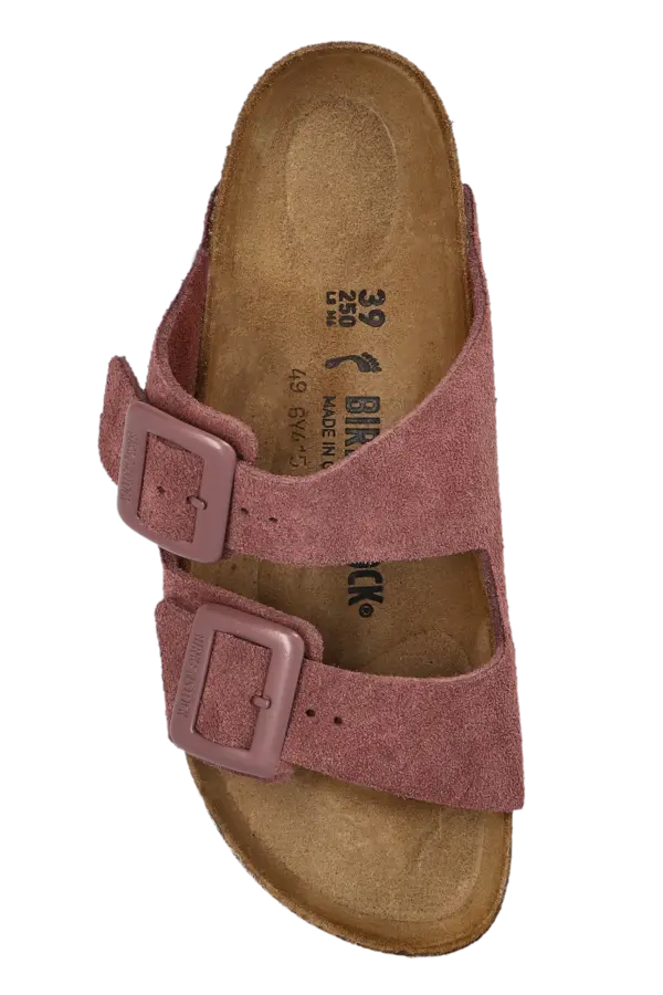 BIRKENSTOCK Arizona Suede Slides With Buckles - Pink