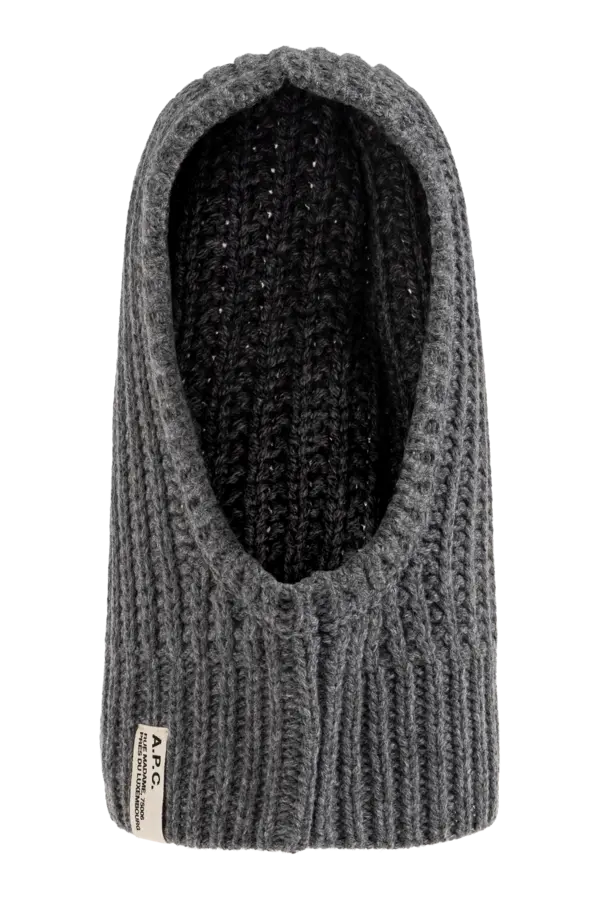 A.p.c. Ribbed Wool And Cashmere Hood - Grey
