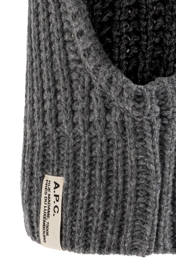 A.p.c. Ribbed Wool And Cashmere Hood - Grey