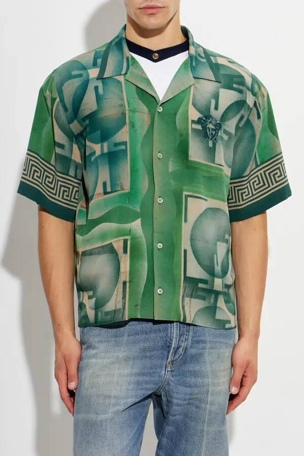 Versace Silk Shirt With "the Shapes" Print