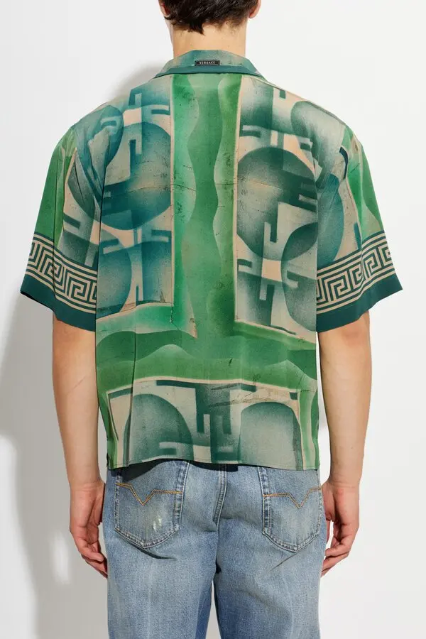 Versace Silk Shirt With "the Shapes" Print