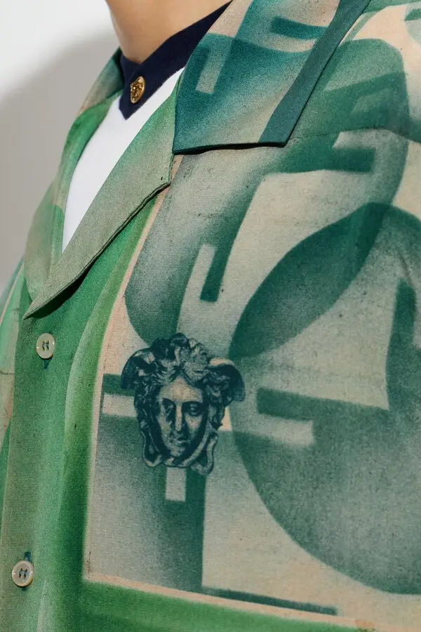 Versace Silk Shirt With "the Shapes" Print