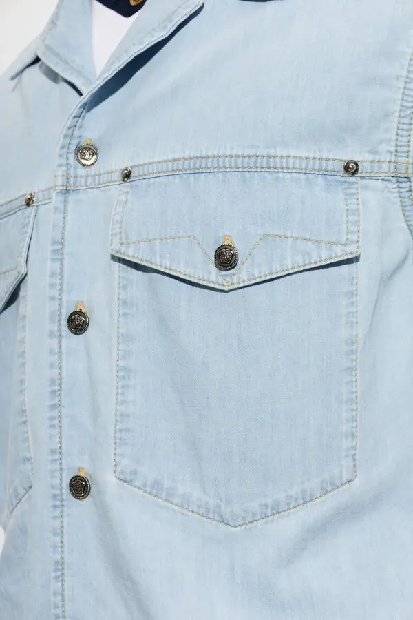 Versace Denim Short-sleeve Shirt