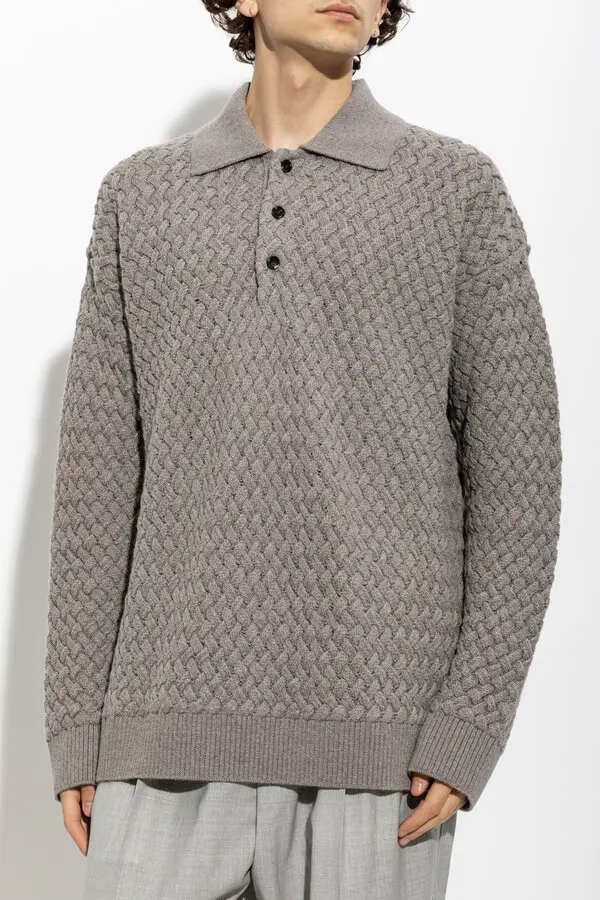 Bottega Veneta Wool Long Sleeve Polo