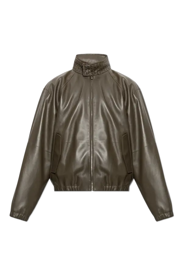 Bottega Veneta Leather Jacket With Stand-up Collar