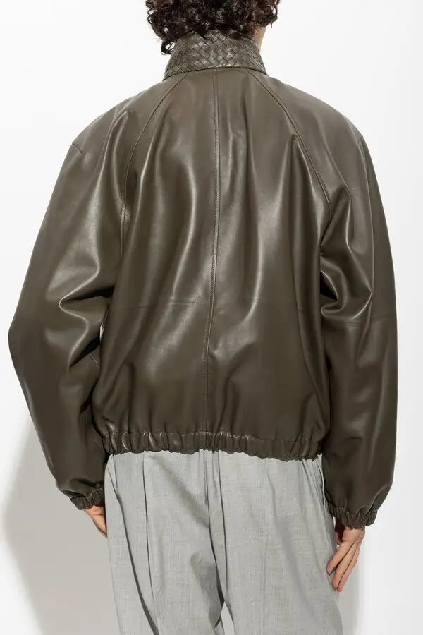 Bottega Veneta Leather Jacket With Stand-up Collar