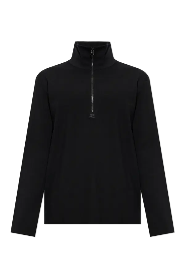 COURREGES Wool Sweater With Stand-up Collar