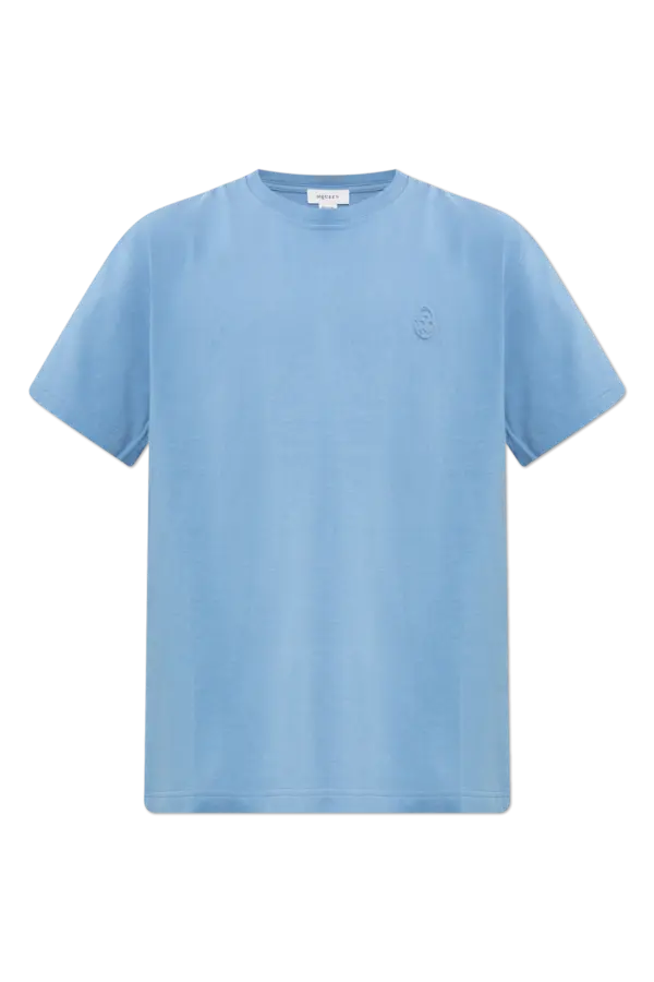 Alexander McQueen T-shirt With Logo - Blue