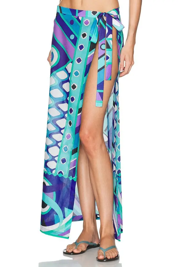 Emilio Pucci Cotton Muslin Wrap Skirt