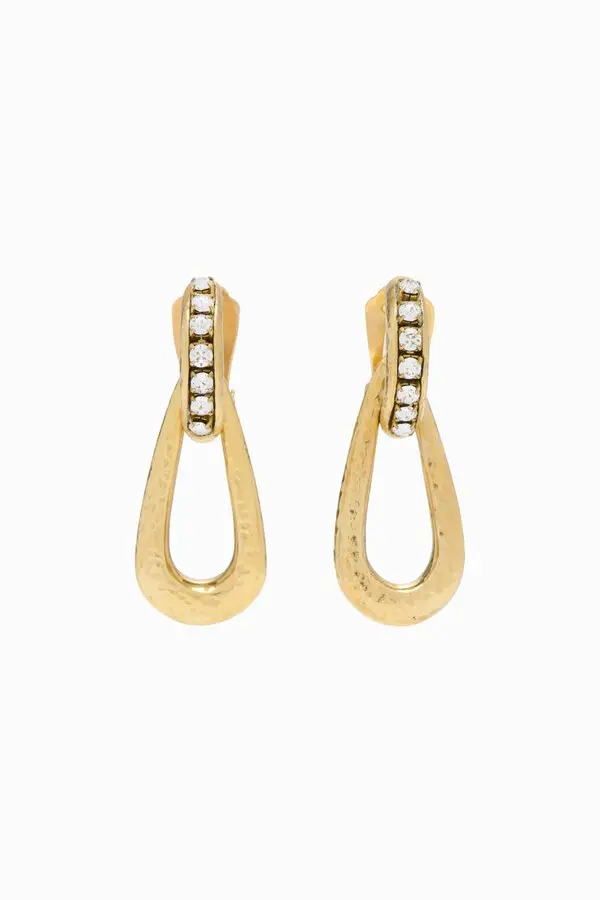 Ulla Johnson Chunky Teardrop Earring With Pave - Brass