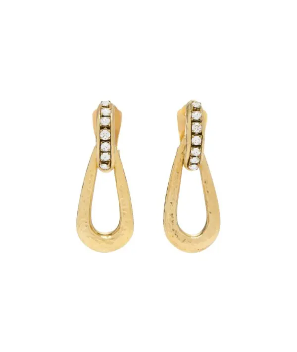Ulla Johnson Chunky Teardrop Earring W/ Pave - Brass