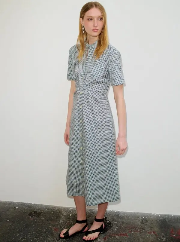 CALLAS MILANO Noor Button-front Shirt Dress With Mosaic Print