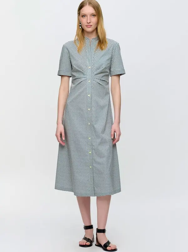 CALLAS MILANO Noor Button-front Shirt Dress With Mosaic Print
