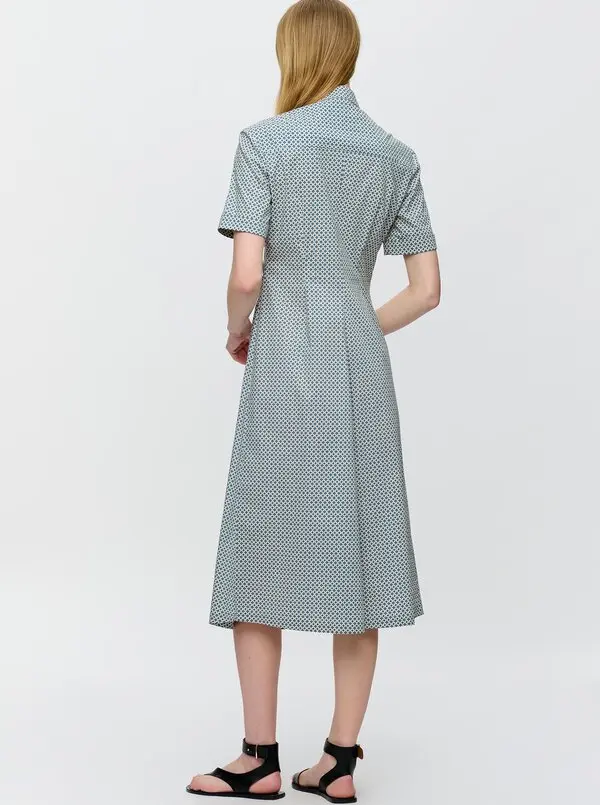 CALLAS MILANO Noor Button-front Shirt Dress With Mosaic Print