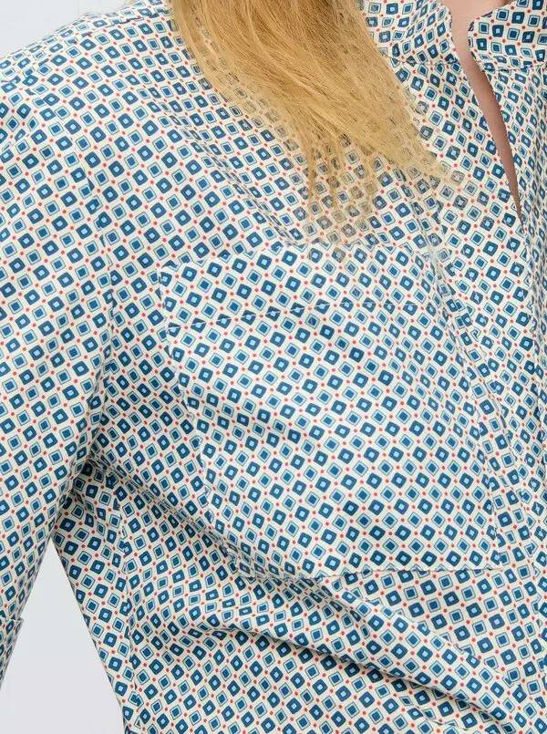 CALLAS MILANO Noor Button-front Shirt Dress With Mosaic Print