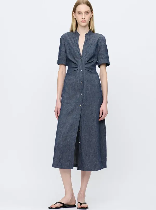 CALLAS MILANO Noor Button-front Shirt Dress With Mosaic Print