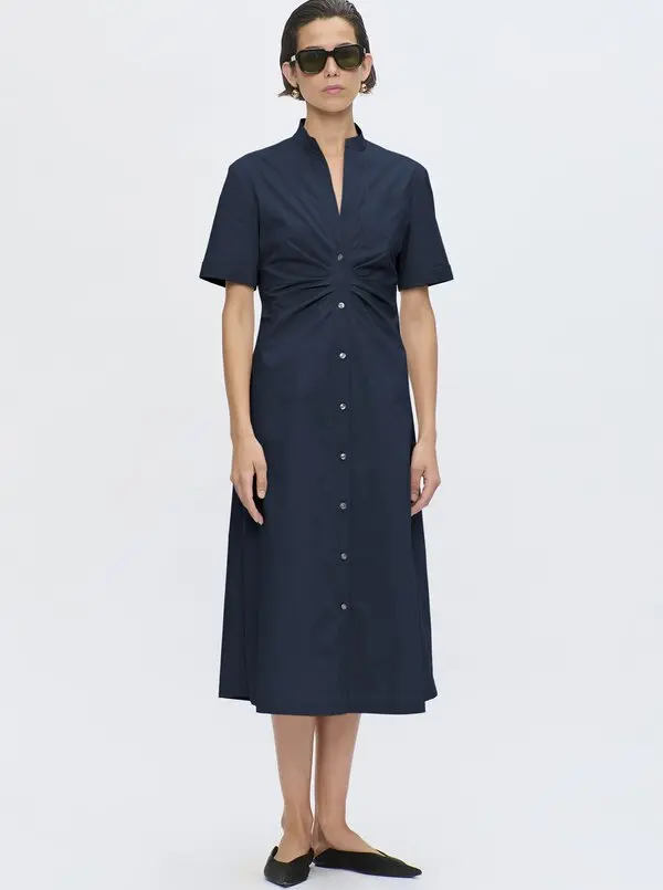 CALLAS MILANO Noor Button-front Shirt Dress With Mosaic Print