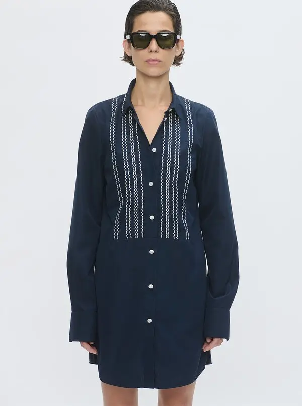 CALLAS MILANO Mattia Embroidered Shirt Dress