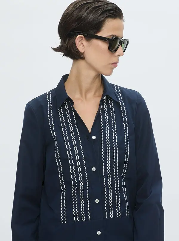 CALLAS MILANO Mattia Embroidered Shirt Dress