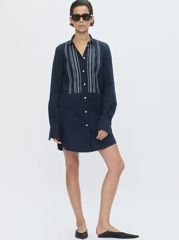 CALLAS MILANO Mattia Embroidered Shirt Dress