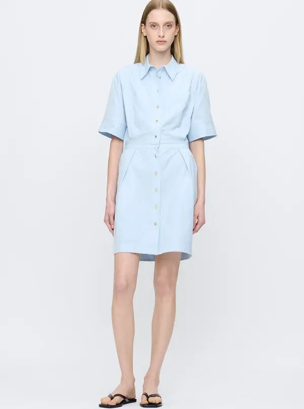 CALLAS MILANO Montana Shirt Dress - Pale Blue