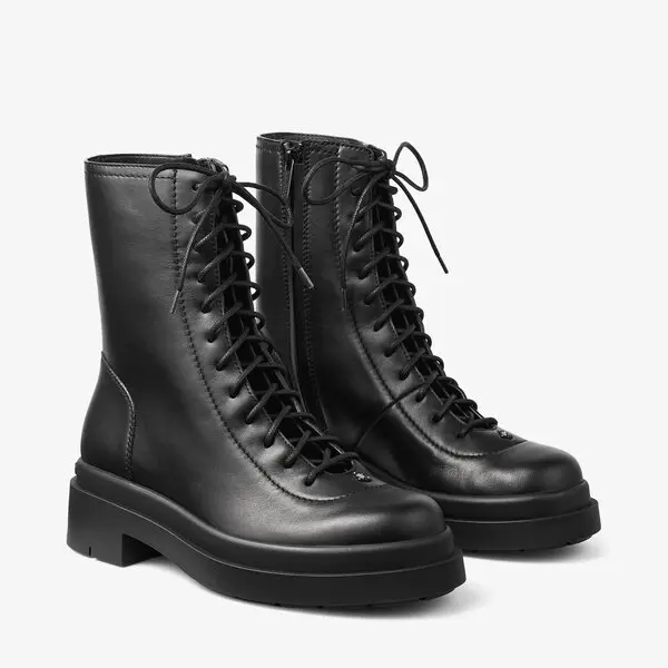 JIMMY CHOO Sima Flat Smooth Leather Ankle Boots