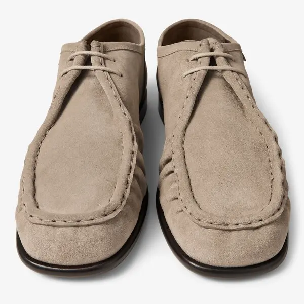 JIMMY CHOO Ember Moccasin Velvet Suede Lace Up Flat