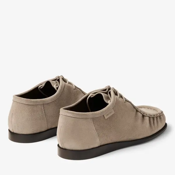 JIMMY CHOO Ember Moccasin Velvet Suede Lace Up Flat