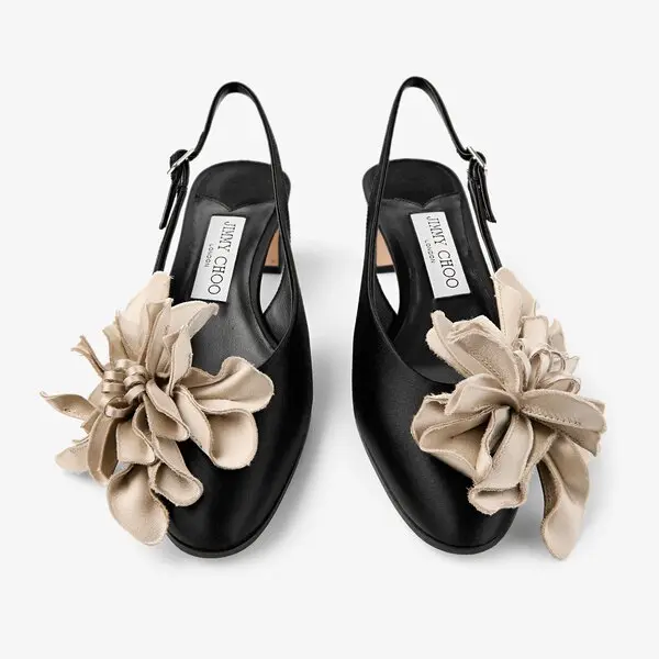 JIMMY CHOO Eyla Slingback 45 Satin Slingbacks