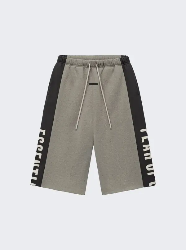 Fear Of God Paneled Raw Cut Off Sweat Shorts Seal Heather And Iron Grey - Multi