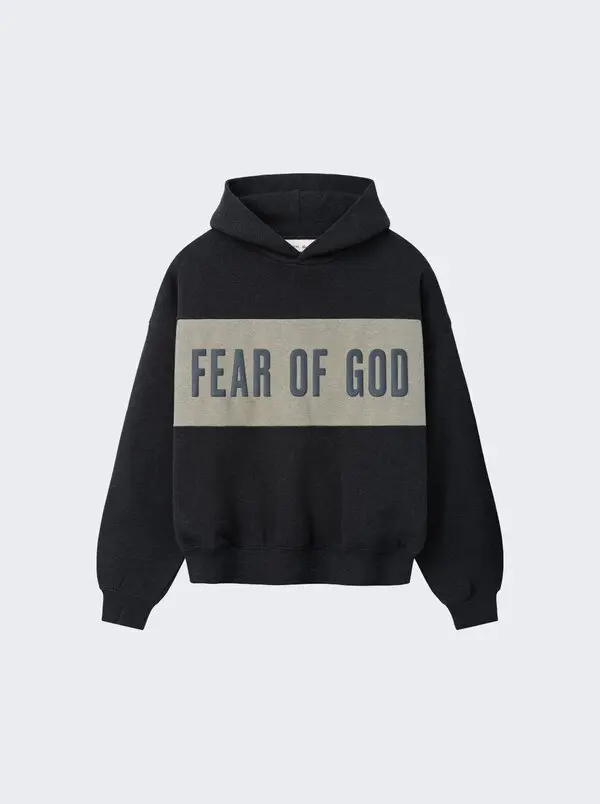 Fear Of God Cropped Relaxed Paneled Hoodie Iron Heather - Grey