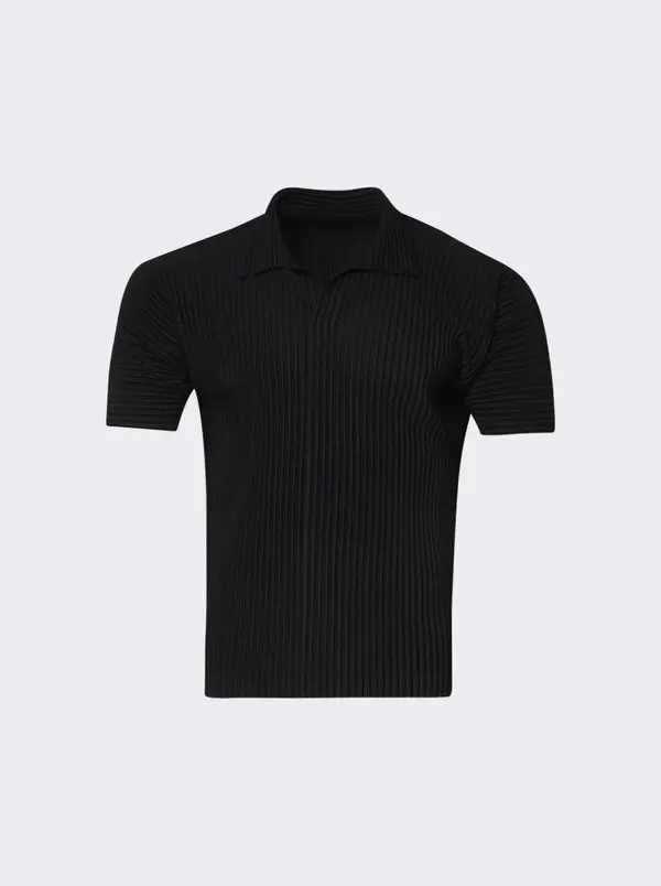 HOMME PLISSÃ ISSEY MIYAKE Pleated Polo Top - Black