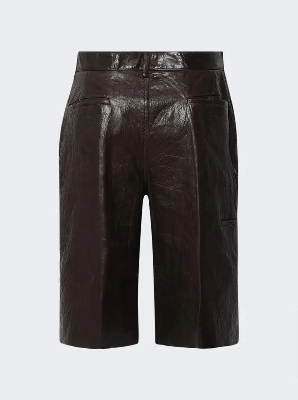 Rick Owens Leather Work Shorts Dust - Grey