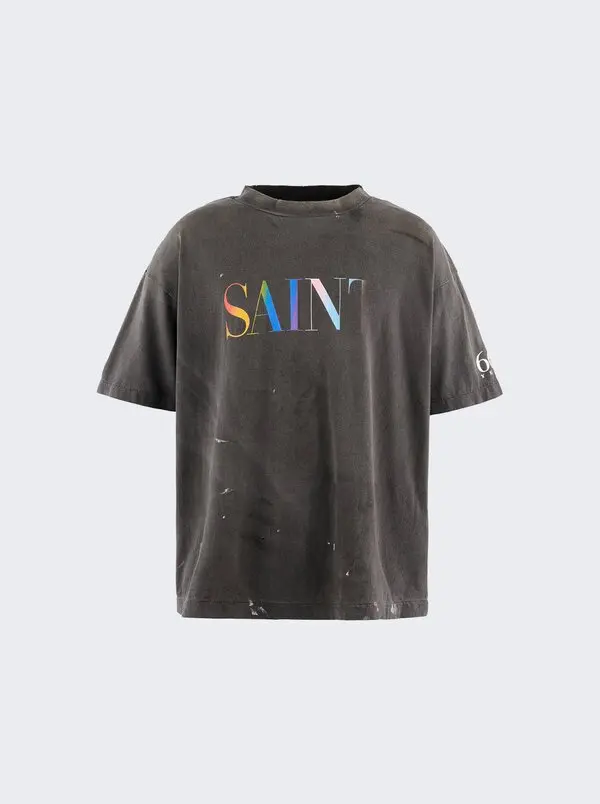SAINT MXXXXXX Rainbow Saint Short Sleeve T-shirt - Black