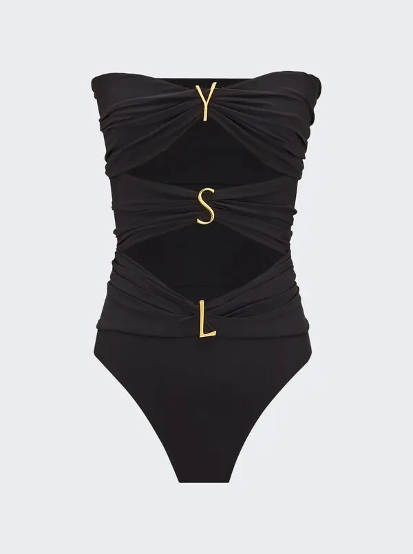 Saint Laurent Strapless Swimsuit - Black