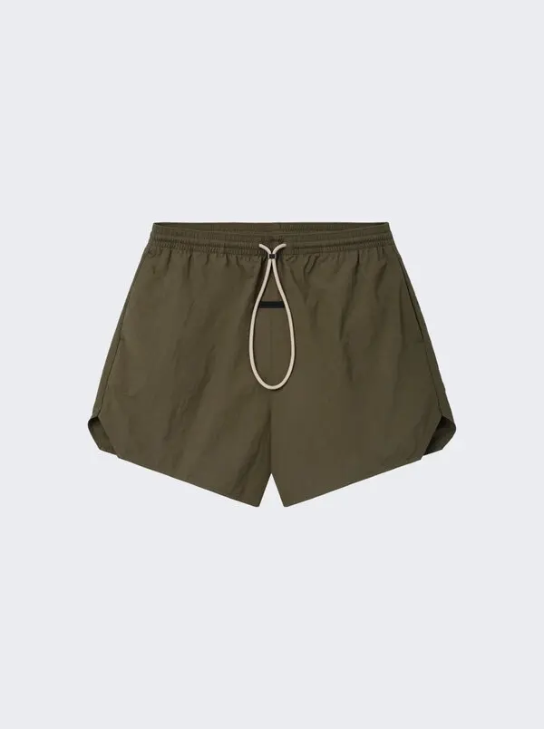 Fear Of God Nylon Swim Shorts With Perforated Lining - Green