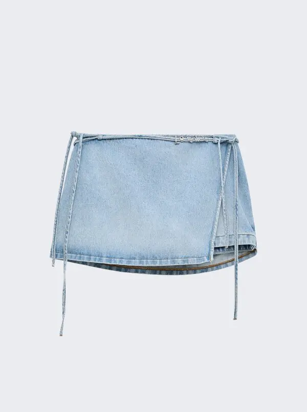 Loewe Paula's Ibiza Denim Wrap Shorts Washed Blue - Light  Blue