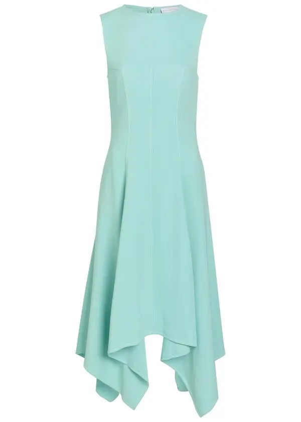 Stella McCartney Asymmetric Crepe Midi Dress - Blue