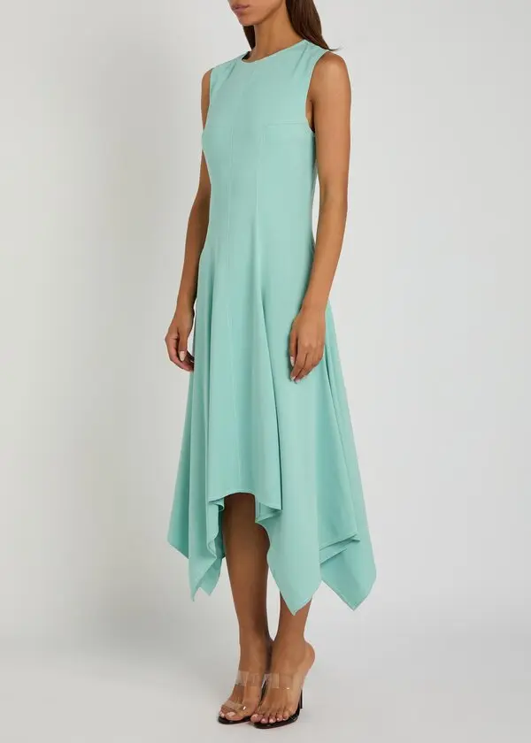 Stella McCartney Asymmetric Crepe Midi Dress