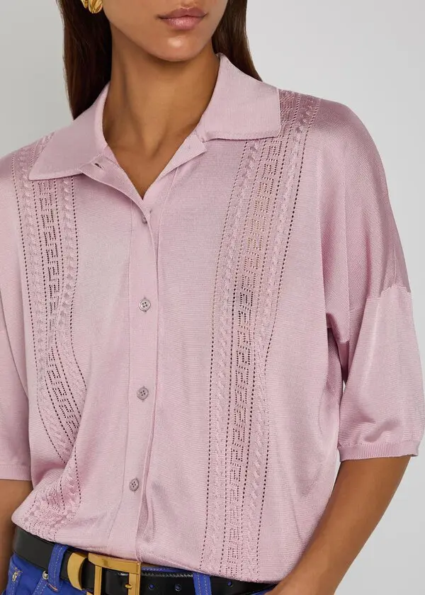 Versace Textured Fine-knit Top