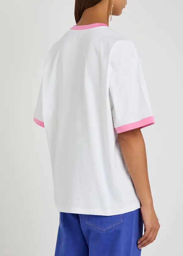 Versace Logo-embroidered Printed Cotton T-shirt