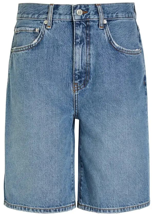 ANINE BING Jasper Wide-leg Shorts - Denim
