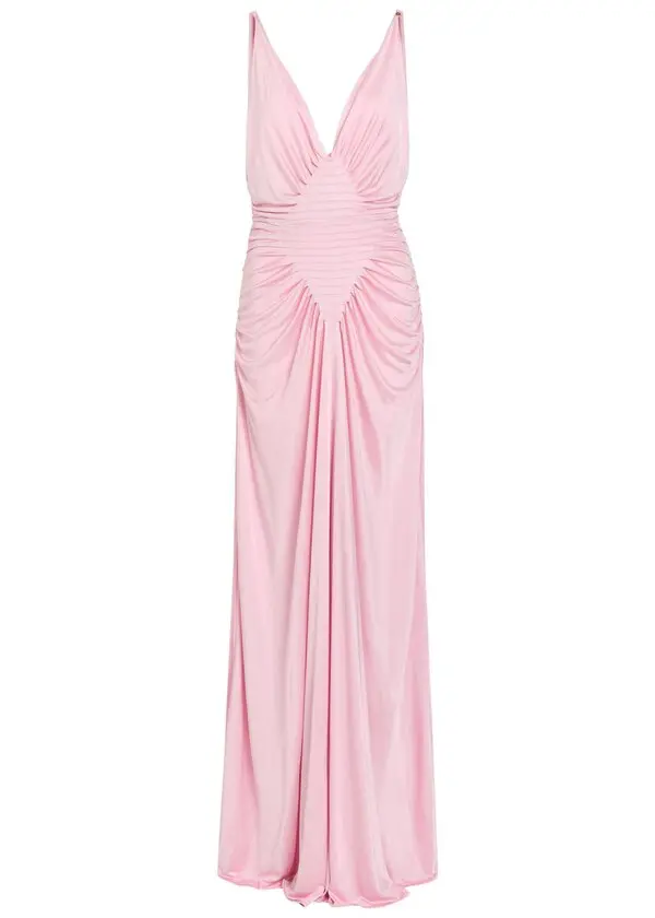 Versace Draped Satin-jersey Gown