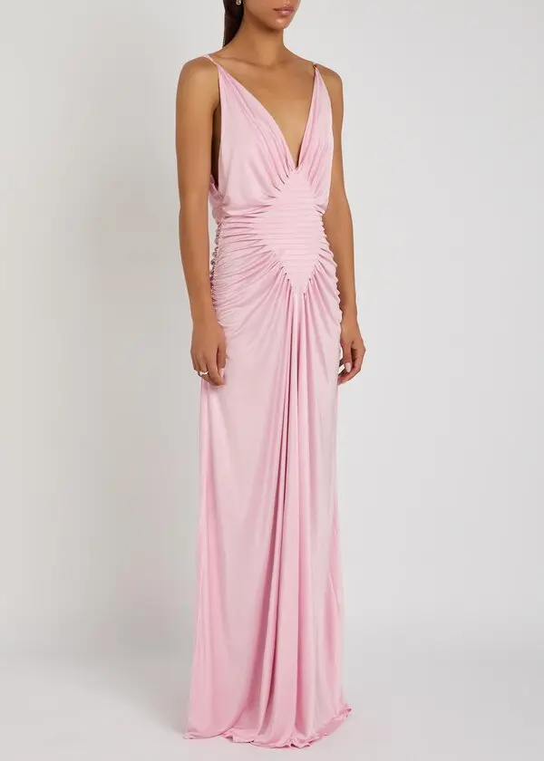 Versace Draped Satin-jersey Gown