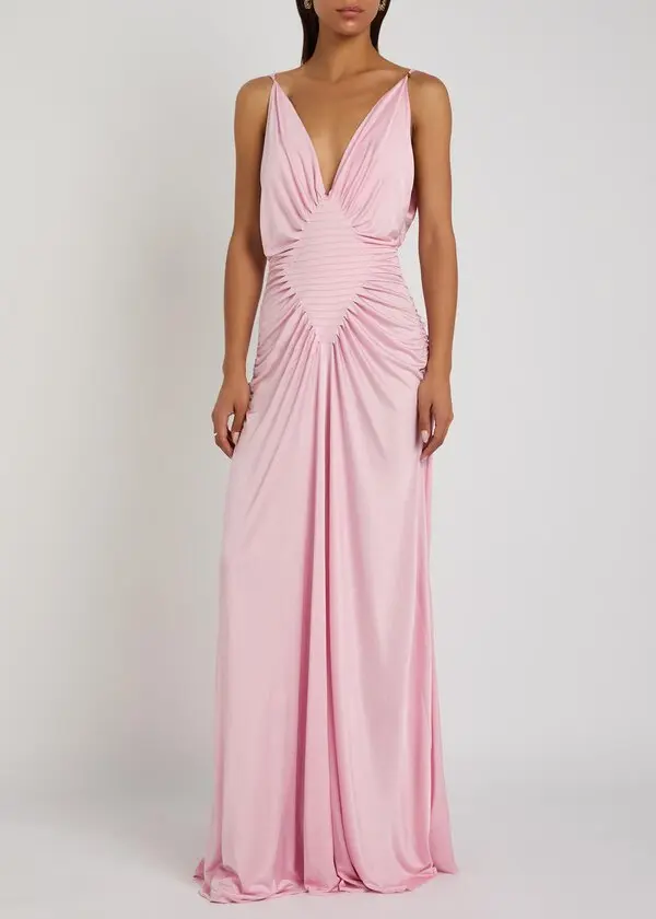 Versace Draped Satin-jersey Gown