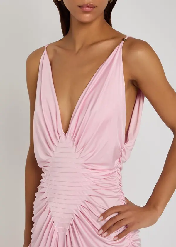 Versace Draped Satin-jersey Gown