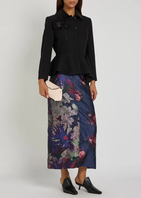 Erdem Floral-embellished Wool Jacket
