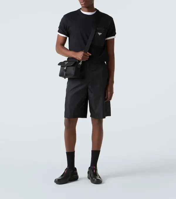 Prada America's Cup Leather-trimmed Sneakers - Black