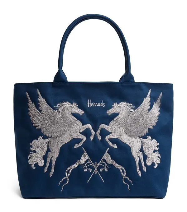 Harrods Canvas Embroidered Tote Bag